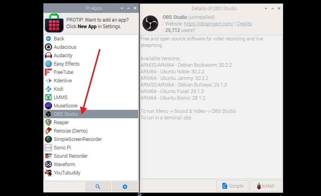 How to Install OBS Studio on Raspberry Pi OS? (Video Capture) – RaspberryTips